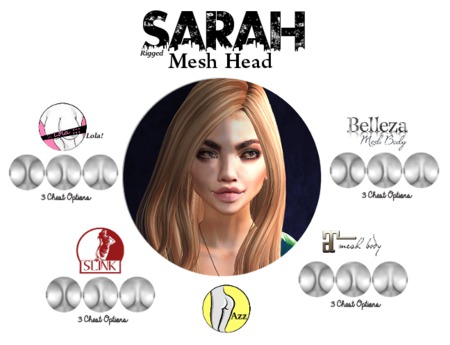 Second Life Marketplace - Sarah. #2 (Mesh Head, Az, Lol, Belleza ...