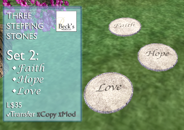 Second Life Marketplace - 3 Stepping Stones ~ Set 2: Faith, Hope, Love ...
