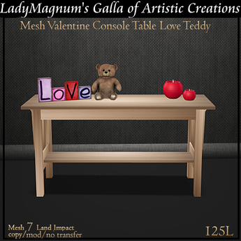 Second Life Marketplace - LadyM's Mesh Valentine Console Table Love ...