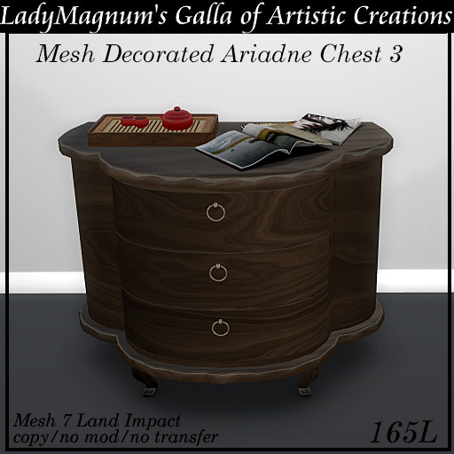 Second Life Marketplace - LadyM's Mesh Decorated Ariadne Chest 3 - Carmel