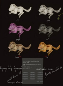 Second Life Marketplace - Pink Acid Sleeping Baby Chipmunk Purple Magic*