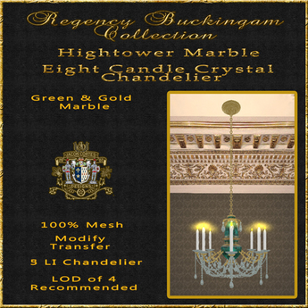 Second Life Marketplace - JDC Hightower Marble 8 Candle Crystal ...