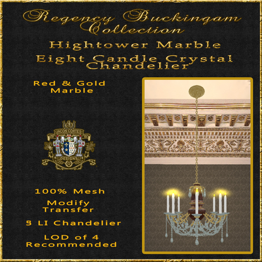 Second Life Marketplace - JDC Hightower Marble 8 Candle Crystal ...