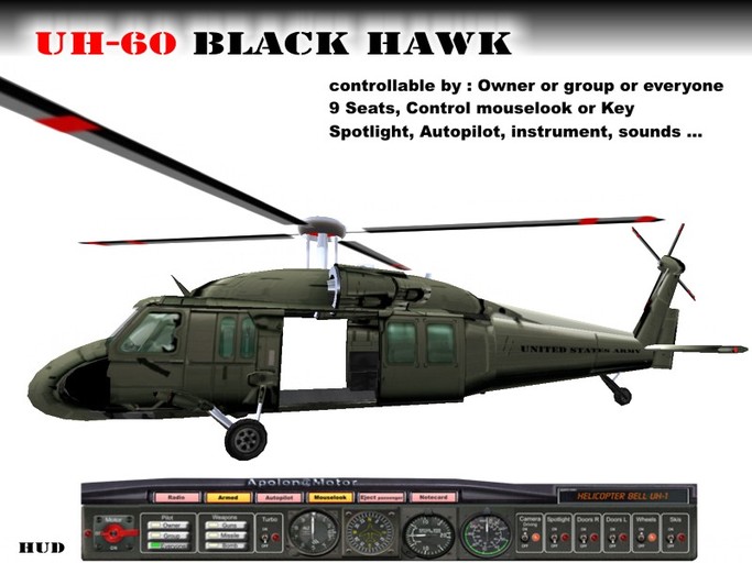 Second Life Marketplace - UH-60 black hawk