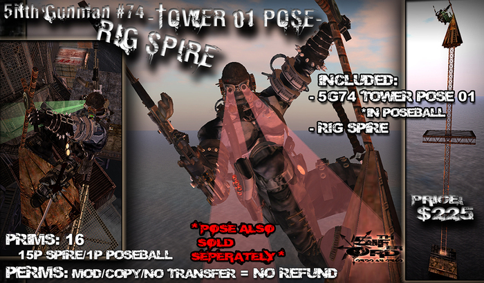 Second Life Marketplace - ~ 5ifth Gunman #74 - Rig Spire (BOXED)