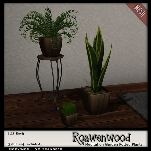 Second Life Marketplace - {RW} Meditation Garden Potted Plants