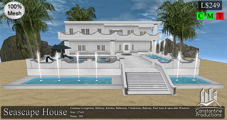 Second Life Marketplace - -CP- Unfurnished Seascape House, 100% Mesh (5 ...