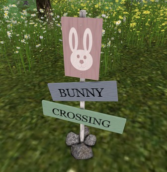 Second Life Marketplace - Bunny Crossing Sign [Full Perm | Mesh]