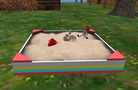 Second Life Marketplace - Child's Sandbox with Sandcastle and bucket