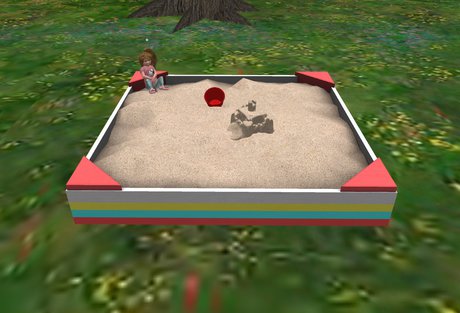 Second Life Marketplace - Child's Sandbox with Sandcastle and bucket