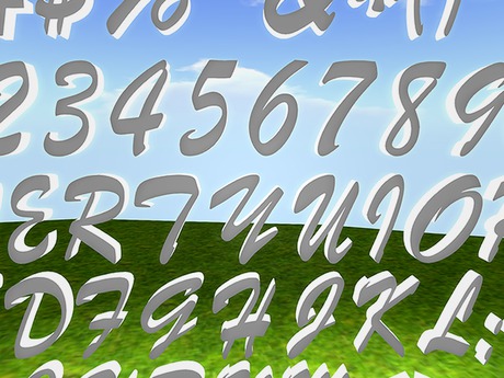 Second Life Marketplace - Brushscript font for meshType