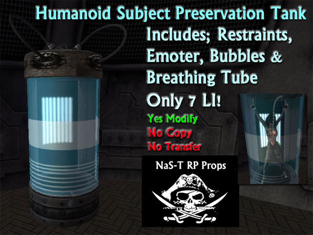 Second Life Marketplace - Mark 2 Humanoid Subject Preservation Tank ...