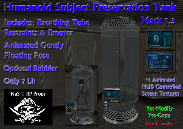 Second Life Marketplace - Mark 1.3 Humanoid Subject Preservation Tank ...