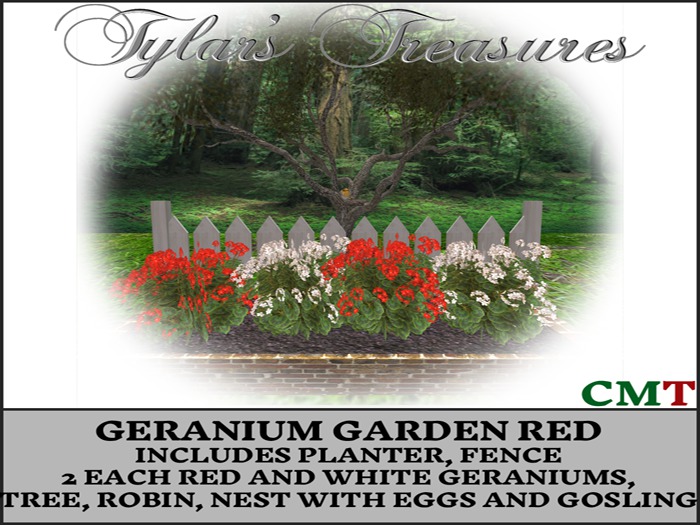 Second Life Marketplace - .:TT:. GERANIUM GARDEN RED & WHITE BOX
