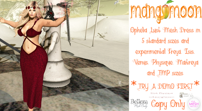 Second Life Marketplace - mangomoon Ophelia Dress Lust Dress Second Life Marketplace - mangomoon Ophelia Dress Lust Dress
