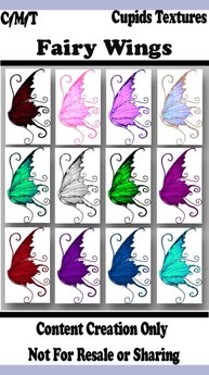 Second Life Marketplace - 12 fairy wings alpha textures