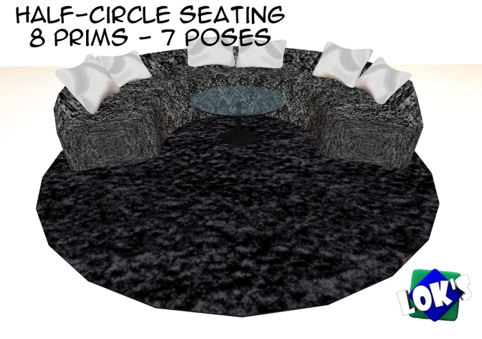 Second Life Marketplace - Lok's Half-Circle Seating with Rug - Low Prim ...