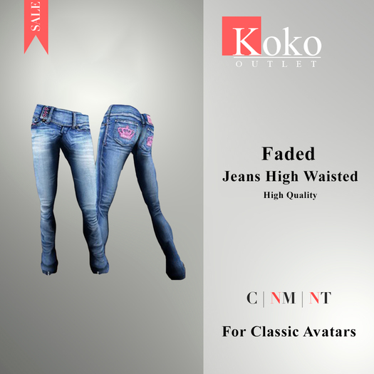 Second Life Marketplace - CLEARANCE - CLASSIC AVIS - Jeans High Waisted ...