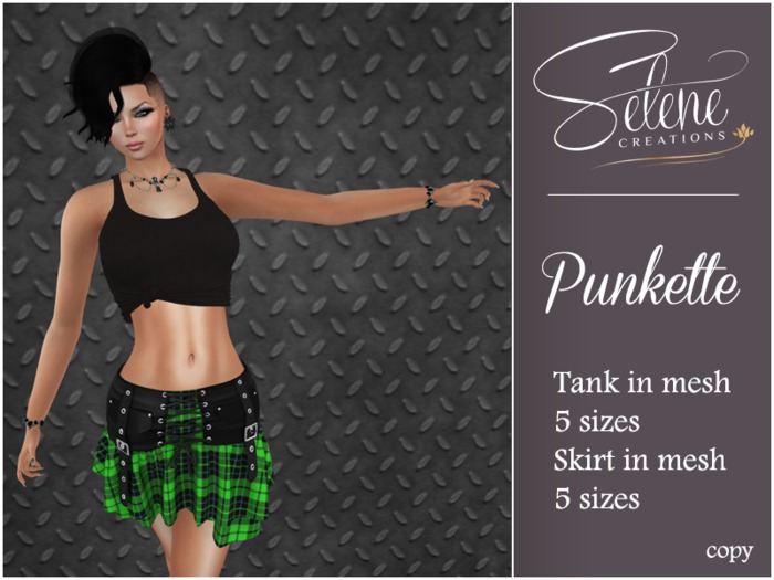Second Life Marketplace - [Selene Creations] Punkette Green