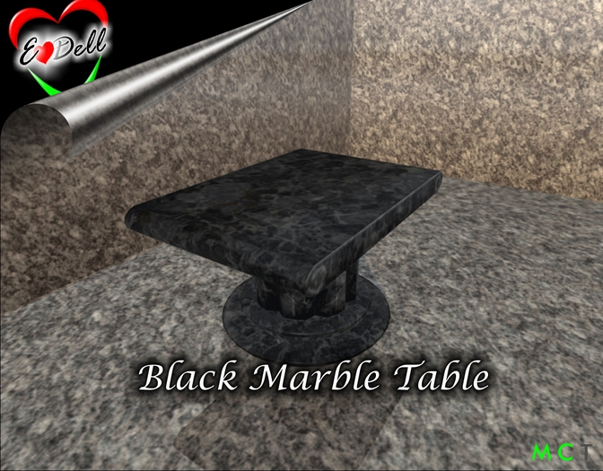 Second Life Marketplace - EDell Black Marble Table