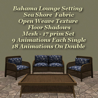 Second Life Marketplace - Bahama Lounge Set Sea Shore