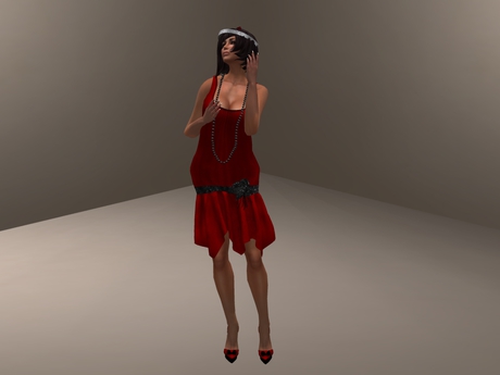 Second Life Marketplace - Roaring20's Red flapper dress complete outfit ...