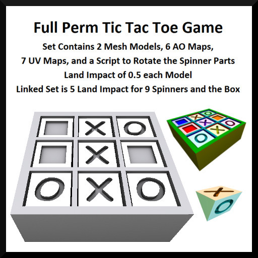 Second Life Marketplace - Full Perm Tic Tac Toe Game