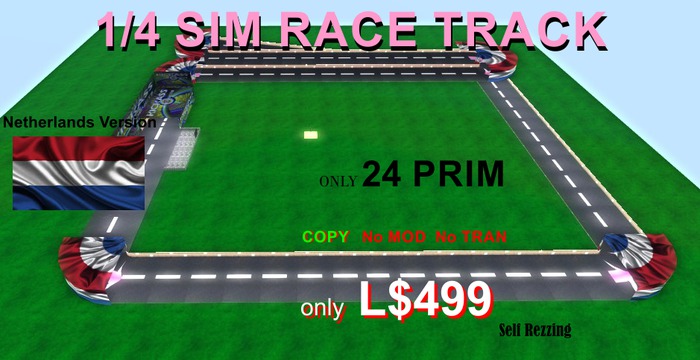 Second Life Marketplace - 1/4 Sim Track Netherlands V1.2 Low Prim