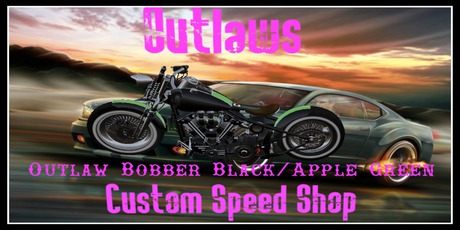 Second Life Marketplace - (OCSS) Outlaw Bobber Black/Apple Green
