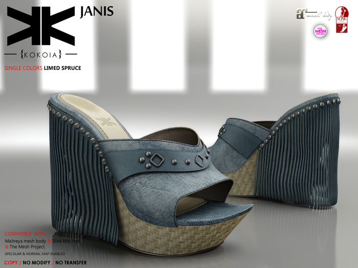 Second Life Marketplace - Janis :: Shoes :: Limed Spruce :: {kokoia}