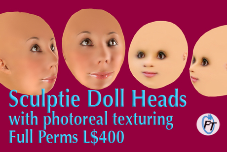 Second Life Marketplace - Flying Tribe--Sculptie Doll Heads Kit