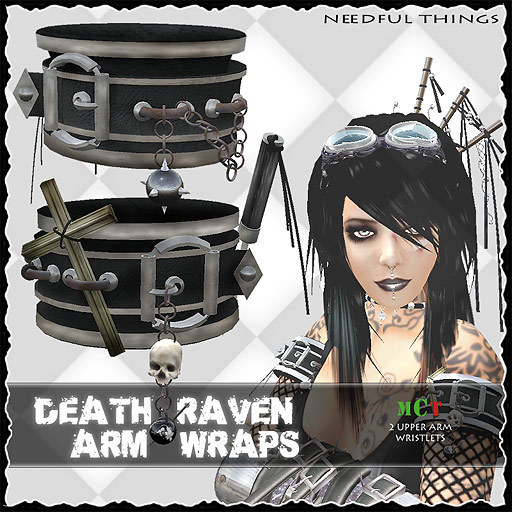 Second Life Marketplace - *NT* DEATH RAVEN arm wraps (punk ninja gothic ...