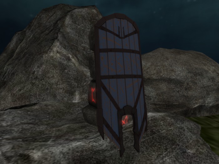 Second Life Marketplace - ~/Ethos/~ Battered Tower Shield (Blue)