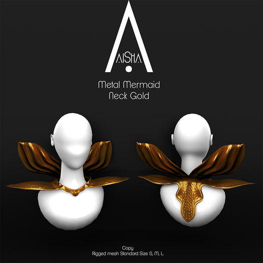 Second Life Marketplace - .AiShA. Metal Mermaid Neck Gold