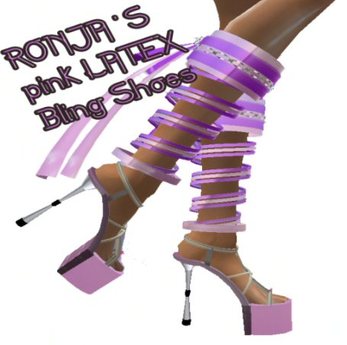 Second Life Marketplace - Pink Latex Bling Shoes