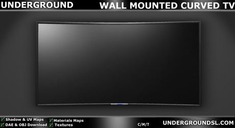Second Life Marketplace - [UG MESH] DAE WALL MOUNTED CURVE TV