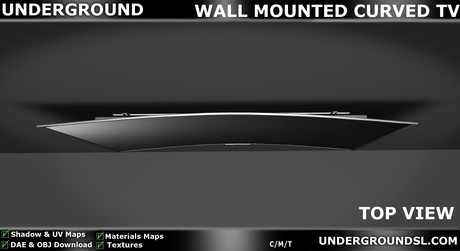 Second Life Marketplace - [UG MESH] DAE WALL MOUNTED CURVE TV