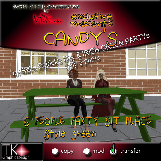 Second Life Marketplace - CANDYs * 6 PEOPLE PARTY SIT PLACE Style green ...