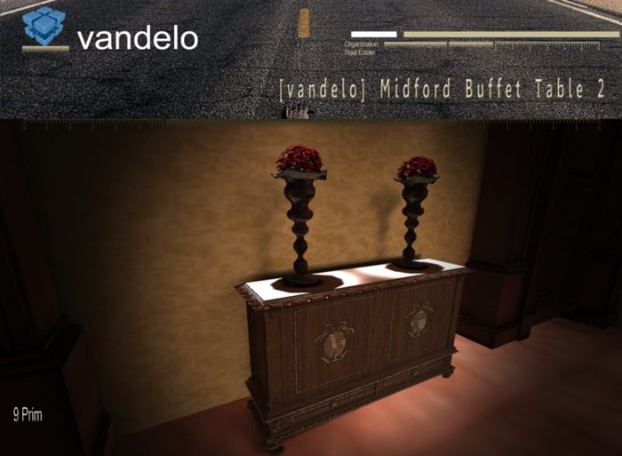 Second Life Marketplace - [vandelo] Midford Buffet Table – Dark Wood ...