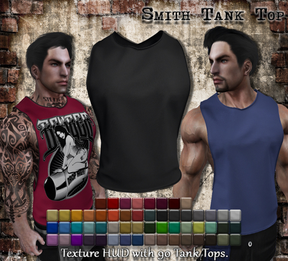 Second Life Marketplace - [Syn] Smith Tank Top (Texture HUD, materials ...