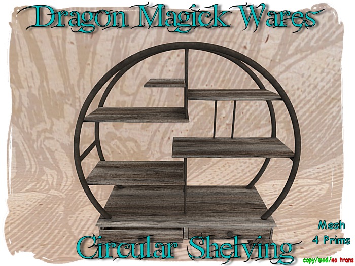 Second Life Marketplace - Dragon Magick Wares Circular Shelving Mesh