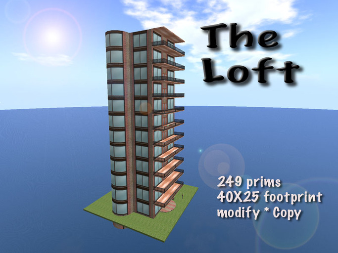 Second Life Marketplace - The Loft Apartment Tower Highrise Building ...