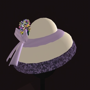 Second Life Marketplace - White with Violet Lady's Hat