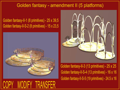 Second Life Marketplace - "Golden Fantasy"- Addition II (5 Platforms)