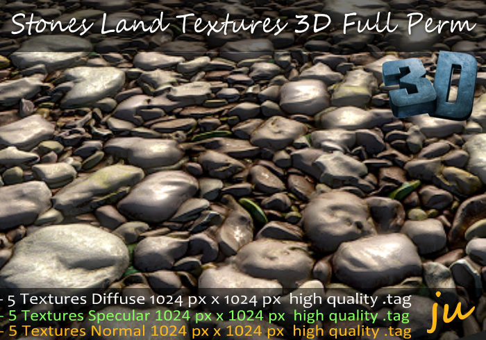 Second Life Marketplace - JU Stones Land Textures 3D Full Perm