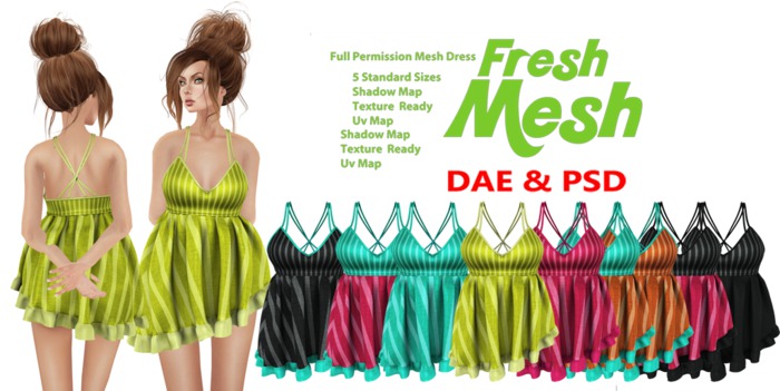 Second Life Marketplace - Fresh Mesh-Full Permission mesh Dress 50 FULL ...