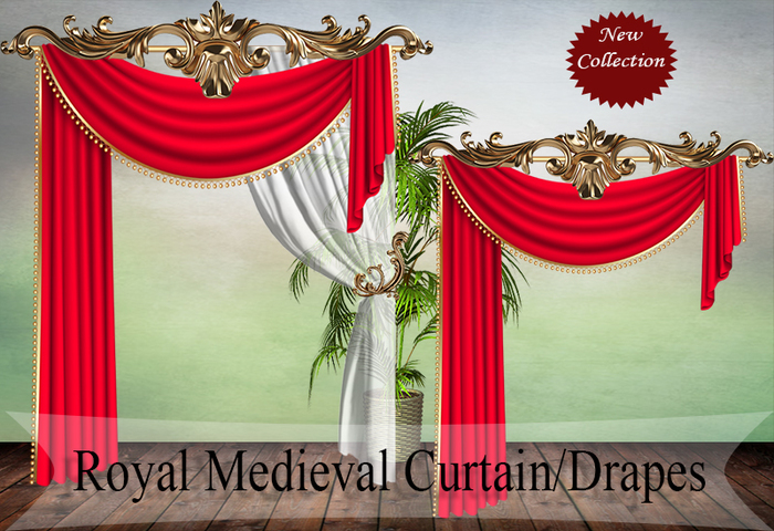 Second Life Marketplace - * Royal Medieval Curtain/Drapes * red