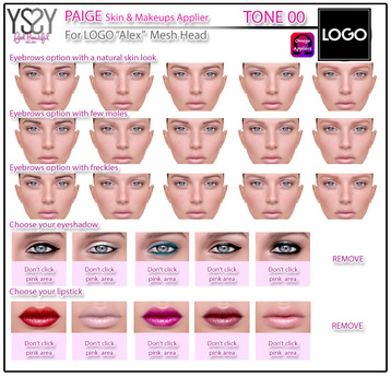 Second Life Marketplace - *YS&YS* Paige Tone00 Skin Applier For LOGO ...