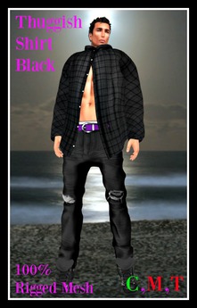 Second Life Marketplace - (LL) Thuggish Shirt Black Boxed