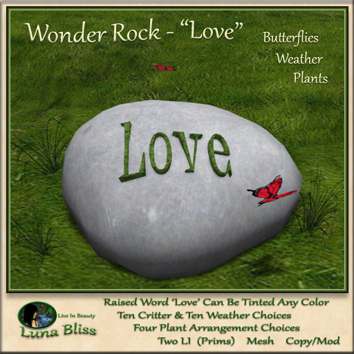 Second Life Marketplace - Wonder Rock - Love - Rezzes Plants, Weather ...
